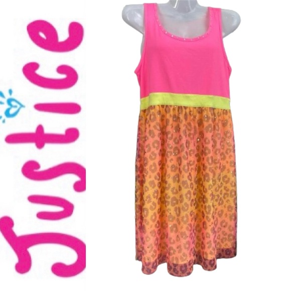 Justice | Dresses | Girls Layered Sequence Animal Print Dress Justice ...